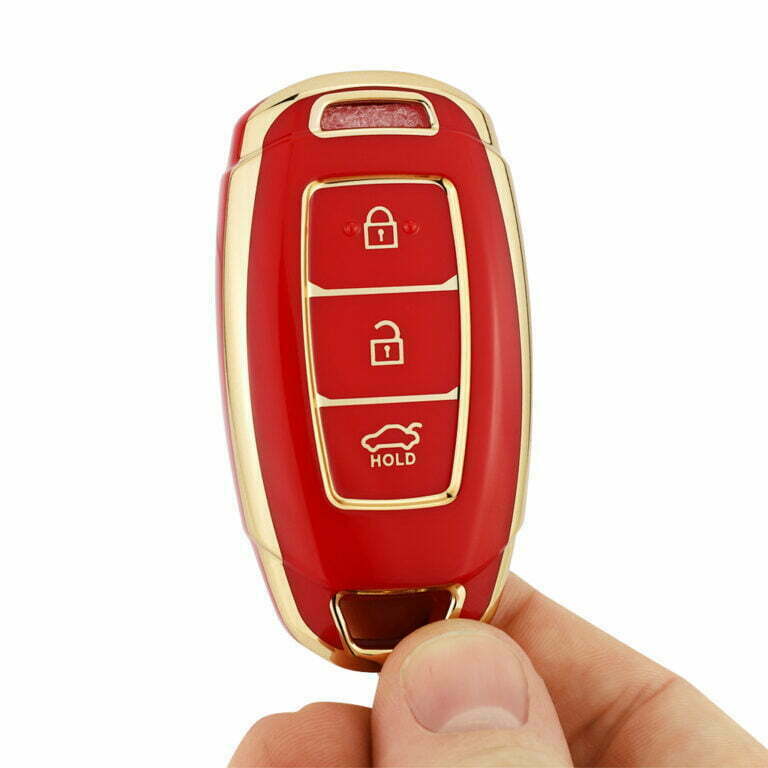 Hyundai 3 Button Red and Gold Car Key Cover | National Garage