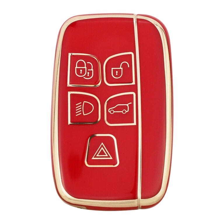 Land Rover 5 Button Red Gold Car Key Cover | National Garage